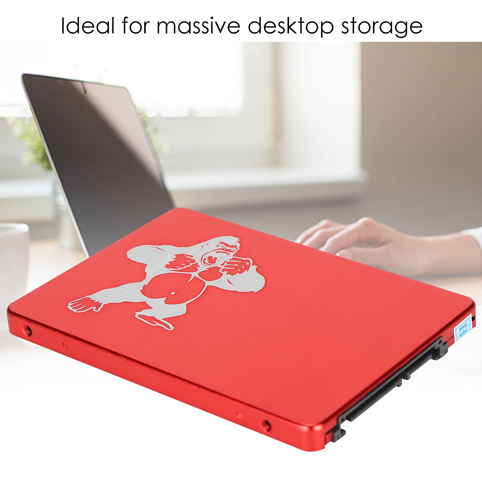 External SSD, 2.5inch Ultra Thin Solid State Drive with Smart Error Correction, 8GB 16GB 32GB 60GB 120GB 240GB 480GB 1T 2T, Solid State Disk, Red Metal Shell Hard Drive for Storing Data(120GB)