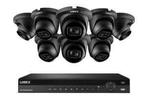 lorex nocturnal 3 4k 16-channel 4tb wired nvr system with smart ip dome cameras with 30fps recording and listen-in audio - (8 cam/black)