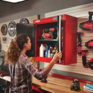 Craftsman 28-Inch Garage Storage Wall Cabinet and MaxWorks 30-Bin Parts Storage Rack Bundle