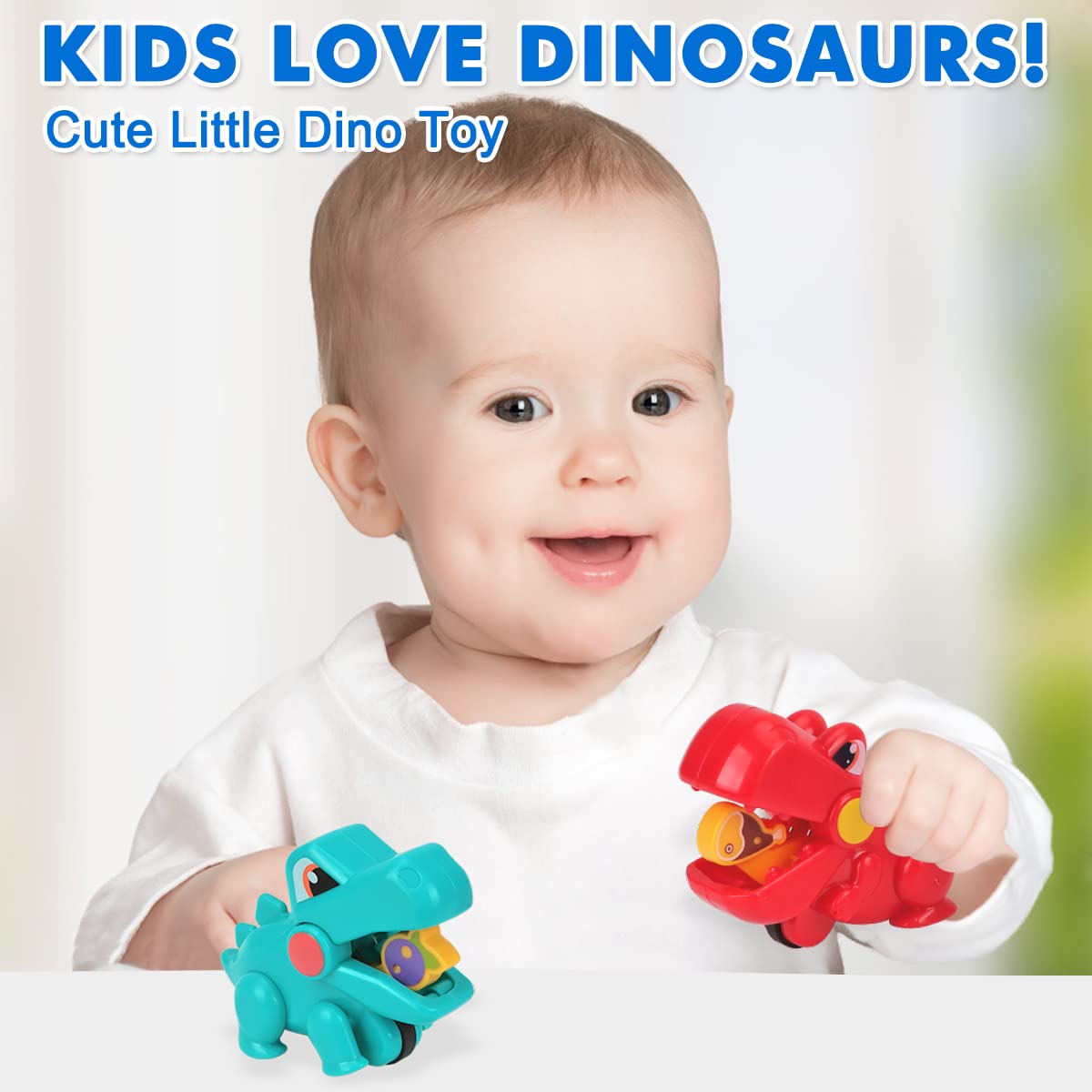 Dreampark Baby Toys 18 Months - Infant Toys 18 Months Baby Crawling Toys 2 Year Old Girl Gifts Touch & Go Musical Light Dinosaur Toy Baby Gifts for 18-24 Months Girls Boys Babies Toddlers Age 2