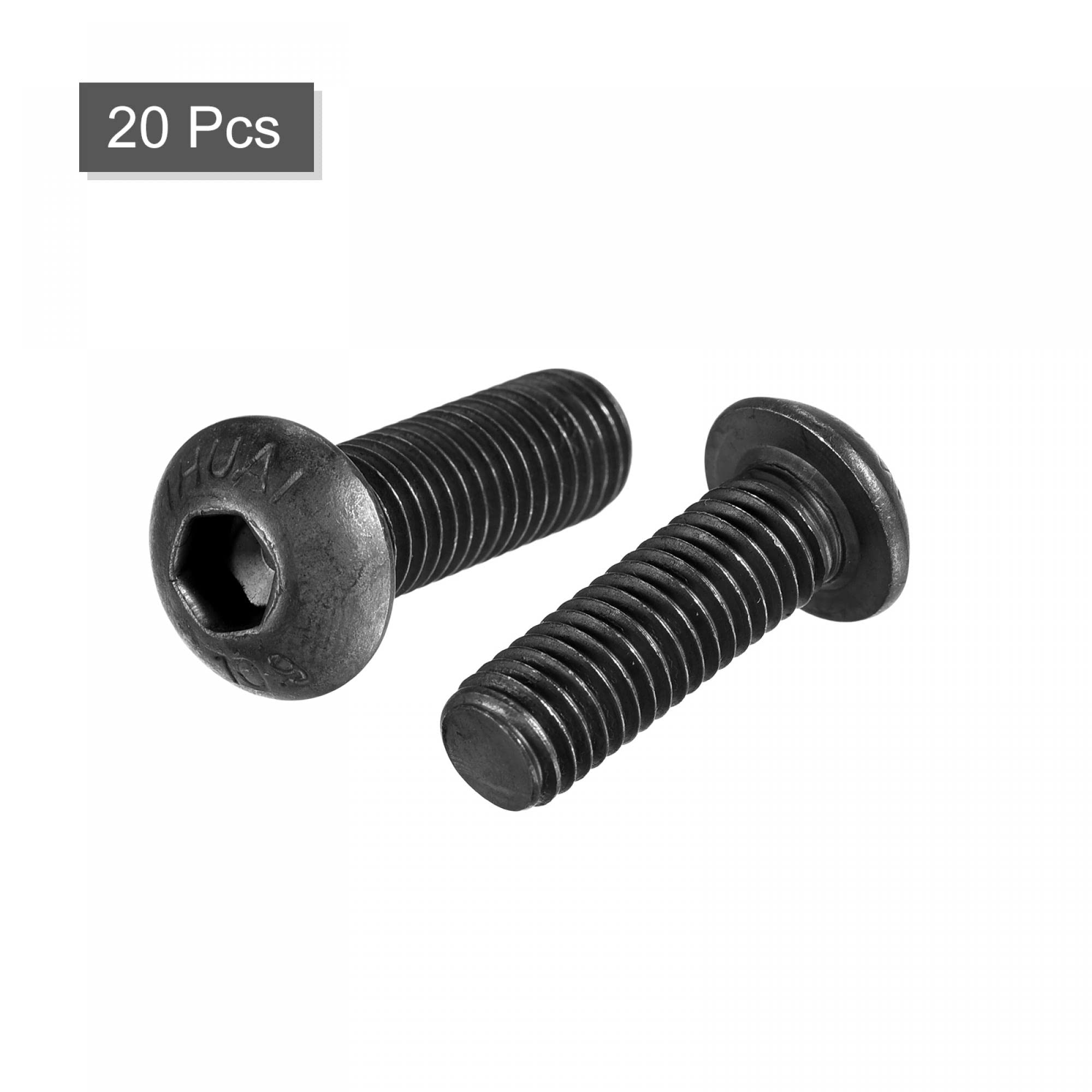 uxcell M8x25mm Hex Socket Button Head Cap Bolts Screws Alloy Steel 20pcs