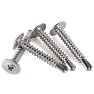 #10 x 2 Wafer Head Self Drilling Screws, Self Tapping Screws Sheet Metal Screws, Stainless Steel, Pack of 50