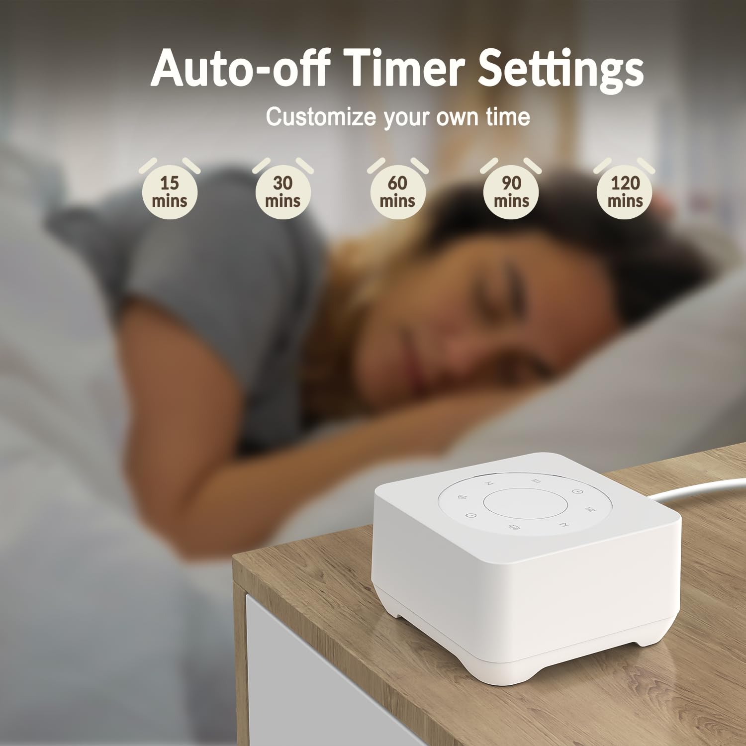 White Noise Sound Machine with 20 Soothing Sounds for Sleep for Adults & Kids & Babies. Favorite Sound Store, Memory Function, Fine Volume Control, Up to 2hrs Customized Timer, for Office & Travel