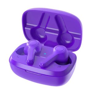 wireless earbuds,bluetooth earphones stereo earphone bluetooth in-ear earphones with built-in mic for smart phones (purple)