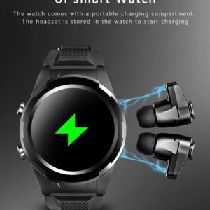 Sudroid Smart Watch with Earbuds, 2 in 1 Bluetooth Smart Watch for Android iPhone, Fitness Tracker Watch, Tracker with Blood Oxygen Heart Rate Sleep Monitor, Long Time Standby Sports Smart Watch