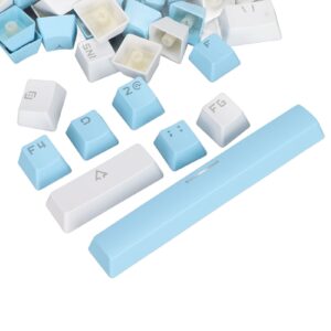 104 keys pbt keycap, double shot translucent keycaps, not easy to fade, wear resistant and oil resistant, for 61/64/ 87/104 mechanical gaming keyboard(blue)