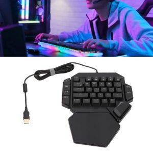 Shanrya One Handed Keyboard, One Handed Gaming Keyboard RGB Backlit for Dorm for Home for Game