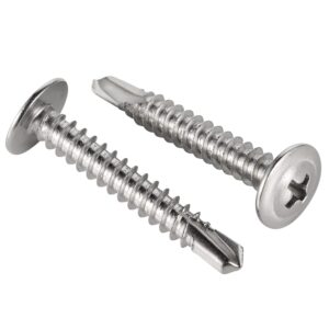 #10 x 2 wafer head self drilling screws, self tapping screws sheet metal screws, stainless steel, pack of 50