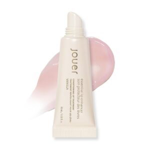 jouer essential vegan lip enhancer - plumping lip gloss - enhancing lip conditioner - moisturize, plump, & nourishing lip care - jojoba seed oil & maxi lip formula for moisturizing & fullness, vanilla