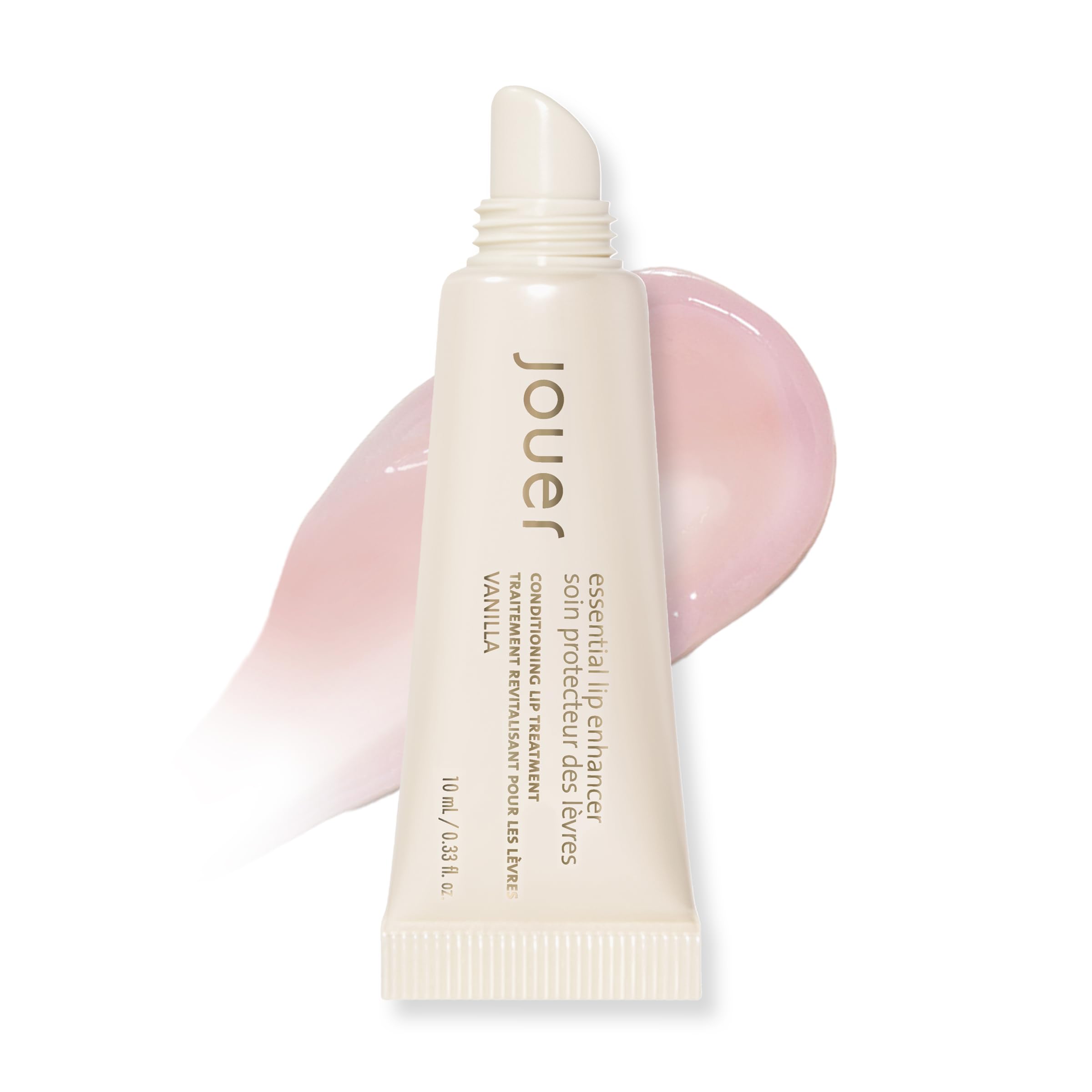 Jouer Essential Vegan Lip Enhancer - Plumping Lip Gloss - Enhancing Lip Conditioner - Moisturize, Plump, & Nourishing Lip Care - Jojoba Seed Oil & Maxi Lip Formula for Moisturizing & Fullness, Vanilla