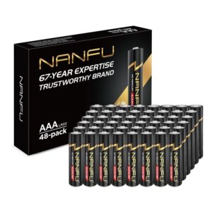 nanfu high performance aaa alkaline batteries 48 count long lasting for household devices…