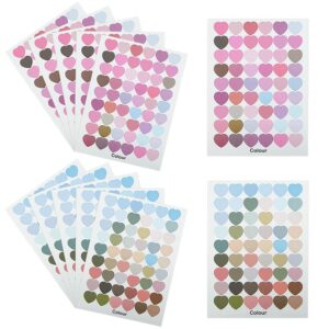 saktopdeco 12 sheets colored heart shaped stickers small valentine heart labels stickers for envelopes scrapbooking decorative