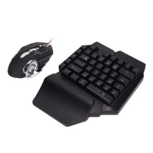 gaming keyboard and mouse converter,bluetooth 5.0 eating chicken throne mobile game set,adjustable fast charging,long battery life,support android/ios 13.4 or less(mix se automatic pressure gun set)