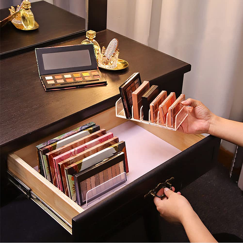 WSICSE 2 Pack Eyeshadow Makeup Palette Organizer, 7 Section Palette Holder Makeup Storage Organizer (S+M)