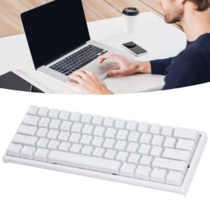 Mini Mechanical Gaming Keyboard, Backlight Ergonomic Game Keyboard with Long Type C USB Cable, Easy to Carry, for PC/ Gamer, Typist, Travel(white2)