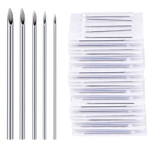 djciw 25pcs mixed body piercing needles, 12g 14g 16g 18g 20g disposable sterile stainless steel piercing needles for ear nose navel belly nipple tongue lip piercing