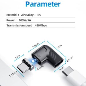 BoxWave Adapter Compatible with Nokia 5.4 - MagnetoSnap PD Angle Adapter, Magnetic PD Angle Charging Adapter Device Saver - Metallic Silver