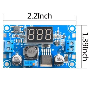 LM2596 Buck Converter 4-40V to 1.25-37V DC to DC Converter Adjustable Voltage Regulator with LED Voltmeter Display, Pack of 4Pcs