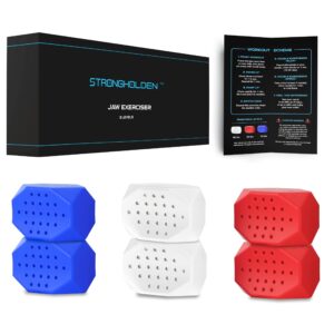 jaw exerciser for men & women - 3 levels (6pcs) silicone jawline exerciser tablets for beginner, intermediate & advance users - jaw toner for men & women, jawstyle and jaw trainer (3 levels - basic)