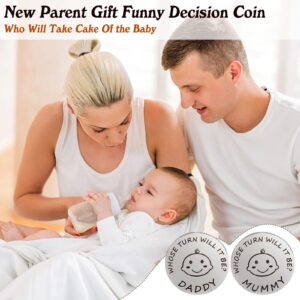 XINYANS Parents Decision Coin Baby Gifts - 2 Pcs New Dad Mom Gifts Mom Dad Funny Decision Coin Pregnancy Gifts for Mom Dad