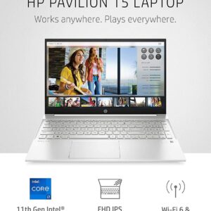 HP Newest Pavilion Business Laptop, 15.6'' Full HD Display, Intel Core i7-1195G7 Processor, 16GB RAM, 1TB SSD, Fingerprint Reader, HDMI, Webcam,Windows 11 Pro, Silver