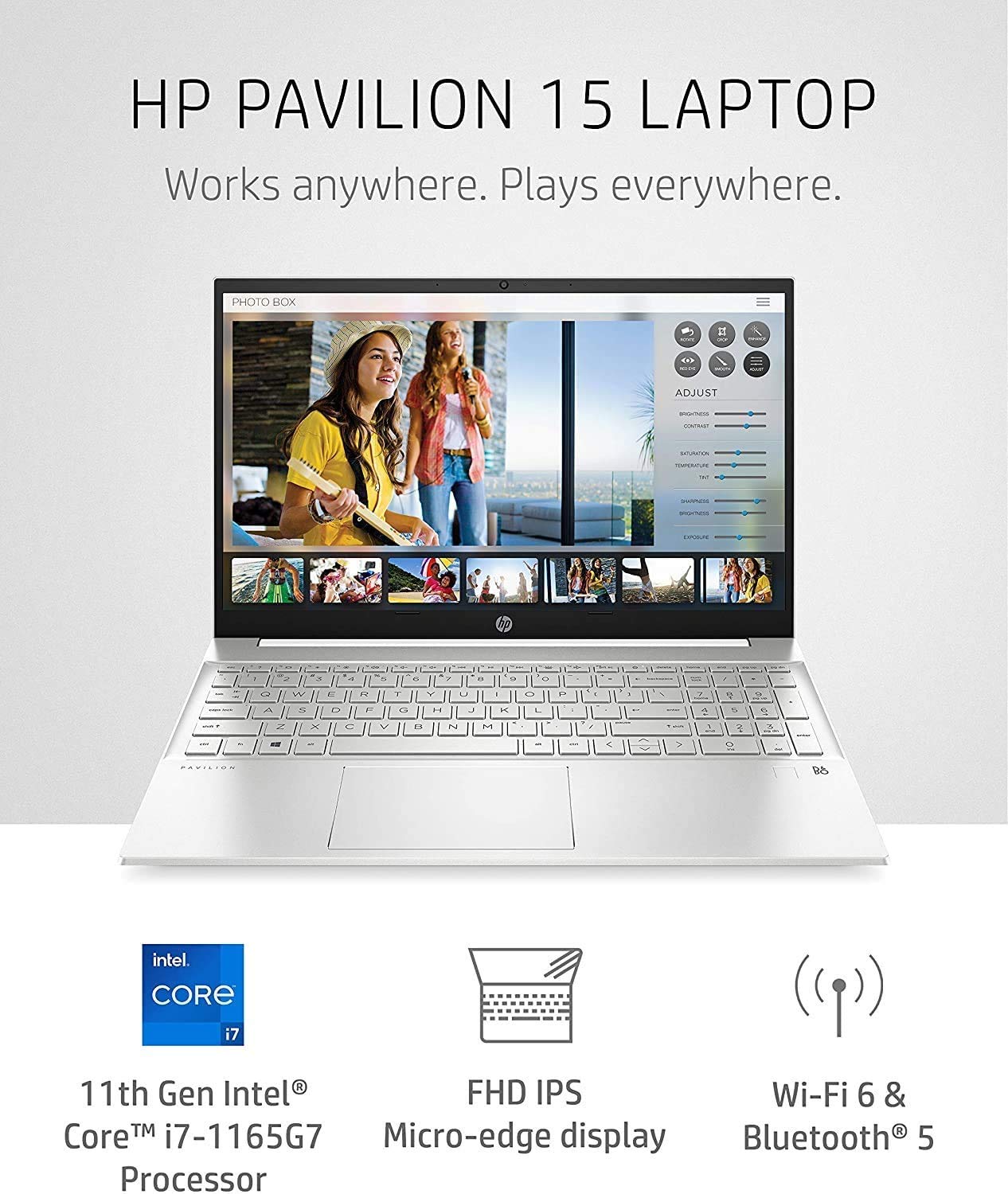 HP Newest Pavilion Business Laptop, 15.6'' Full HD Display, Intel Core i7-1195G7 Processor, 16GB RAM, 1TB SSD, Fingerprint Reader, HDMI, Webcam,Windows 11 Pro, Silver