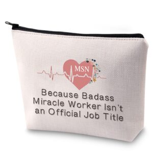 meikiup msn graduation gifts masters of science in nursing toiletry bag nursing graduate gift (msn graduation bag)