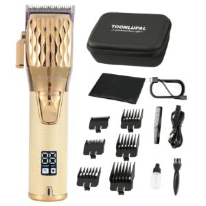 toonlupal hair clippers for men professional gold metal cordless barber clippers for hair cutting machine haircut grooming kit rechargeable hair trimmer maquinas para cortar cabello