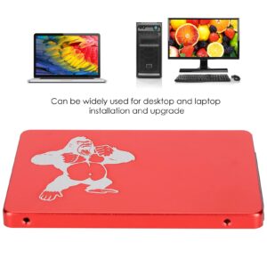 External SSD, 2.5inch Ultra Thin Solid State Drive with Smart Error Correction, 8GB 16GB 32GB 60GB 120GB 240GB 480GB 1T 2T, Solid State Disk, Red Metal Shell Hard Drive for Storing Data(120GB)