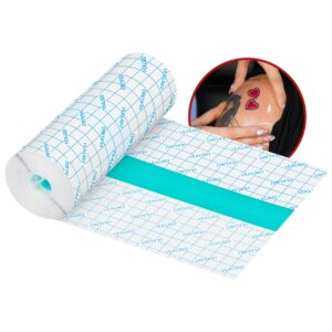 tattoo aftercare waterproof bandage - 6in x 5.5yrd transparent film roll dressing - breathable stretch adhesive second skin - healing & protective hygienic wrap for tattoo and medical use