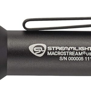 STREAMLIGHT 88083 ProTac 2L-X USB, Rechargeable USB battery & 66320 MacroStream USB Rechargeable Compact Flashlight with Wrist Lanyard, Hat Clip and USB Cord, Black