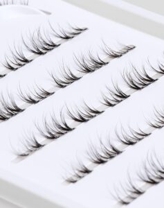 jiocolor manga lashes eyelashes 7 pairs lashes natural faux mink lashes pack fluffy false eyelashes cat eye lashes curl false eyelashes je03 wispies lashes