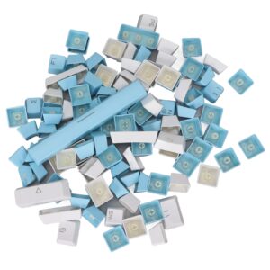 104 Keys PBT Keycap, Double Shot Translucent Keycaps, Not Easy to Fade, Wear Resistant and Oil Resistant, for 61/64/ 87/104 Mechanical Gaming Keyboard(Blue)