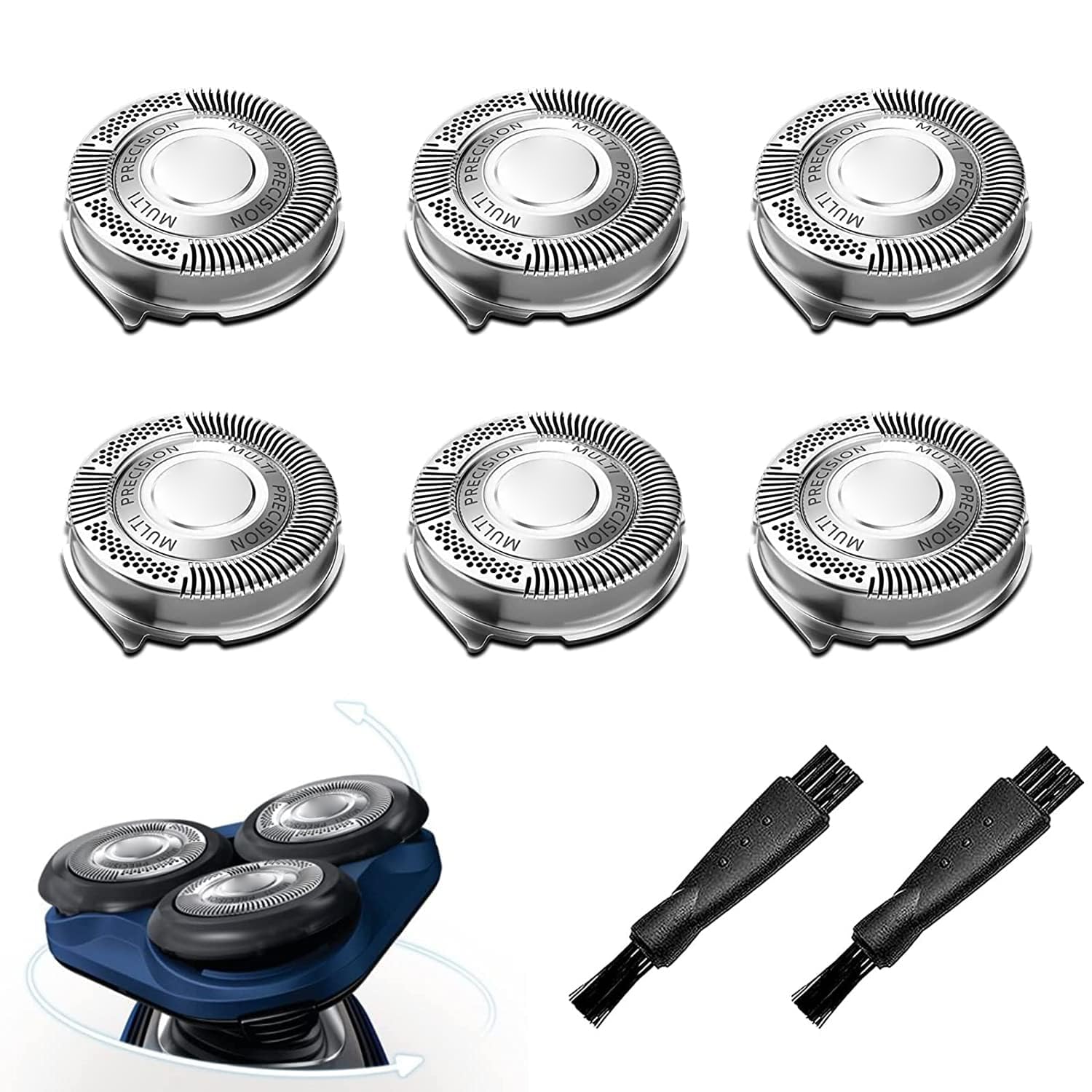 SH50/52 Replacement Heads Compatible with Philips Norelco Series 5000 Replacement Heads for 5000 Replacement Heads for Series 5000(S5xxx) AquaTouch (S5xxx),PowerTouch, 6Pack