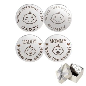 xinyans parents decision coin baby gifts - 2 pcs new dad mom gifts mom dad funny decision coin pregnancy gifts for mom dad