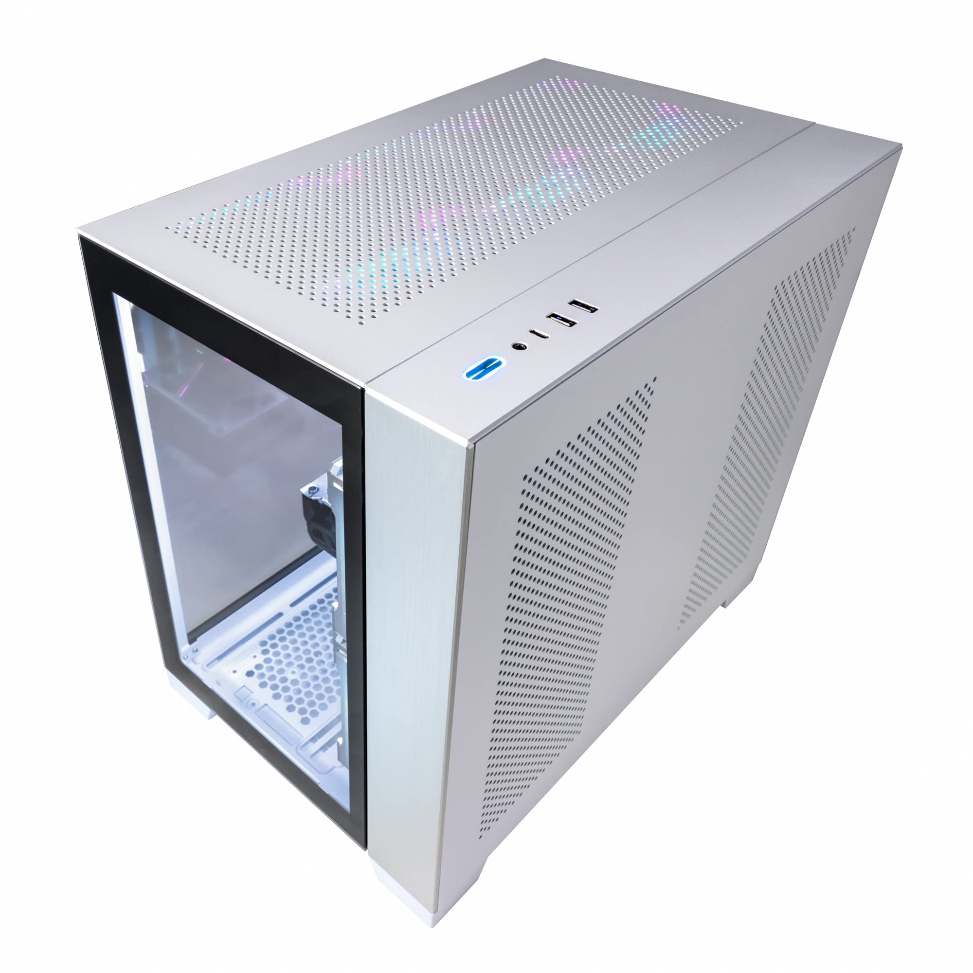 Velztorm Mini Lux Custom Gaming Desktop (AMD Ryzen 9 5950X 16-Core, GeForce RTX 3070 Ti 8GB, 16GB DDR4, 1TB PCIe SSD + 1TB HDD, WiFi-N, 750W PSU; RGB Fans, 240mm AIO White, Win10Home) VELZ0048