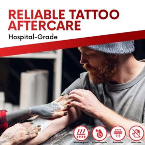 Tattoo Aftercare Waterproof Bandage - 6in x 5.5yrd Transparent Film Roll Dressing - Breathable Stretch Adhesive Second Skin - Healing & Protective Hygienic Wrap for Tattoo and Medical Use