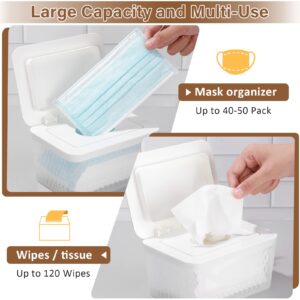 2 Pieces Wipes Dispenser Baby Wipe Holder Case Dustproof Wipes Box Wipes Container with Lid Keep Diaper Wipes Fresh