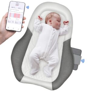 Baby Breathing Monitor, Smart Baby Monitors with Mat - Tracks Baby's Breathing Rate, Heart Rate and Provide Sleep Report, Alarm in APP for Baby Safety, Fits Babies 1 to 6 Months