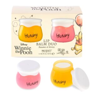 mad beauty disney winnie the pooh honey pot lip balm duo | cruelty-free | vanilla & honey scents | skincare gifts for women, adults and kids