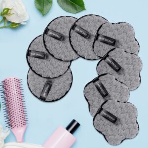 Tugaizi 8 Pack Reusable Makeup Removing Pads Face Cleansing Pads Face Eraser Removing Cleaning Puff Soft Chemical-Free Facial Cotton Pads with Laundry Bag 4.7" Dia