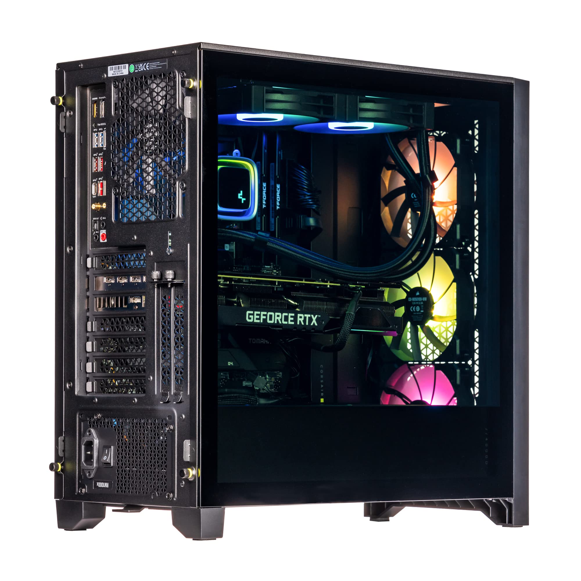 Velztorm Rivex CTO Gaming Desktop (Intel i9-12900K 16-Core, GeForce RTX 3080 10GB, 32GB DDR5 4800MHz, 1TB PCIe SSD + 1TB HDD, RGB Fans, 240 mm AIO, 1000W PSU, WiFi 6, BT 5.2, Win 10 Home)