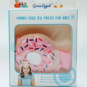 GooseEgged - Hands Free Ice Pack for Kids; Kids Ice Pack, Ice Packs for Kids, Kids Ice Packs for Boo Boos - for Bumps and Temperatures; Baby Shower and Registry Essential (Donut)