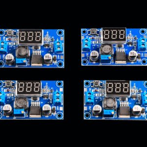 LM2596 Buck Converter 4-40V to 1.25-37V DC to DC Converter Adjustable Voltage Regulator with LED Voltmeter Display, Pack of 4Pcs