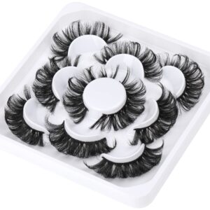 lanflower russian strip lashes d curl wispy eye lashes eyelashes natural look 3d false eyelashes pack