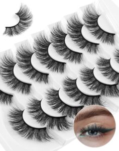 natural lashes fluffy false lashes that look like extensions 3d faux mink eyelashes 7 pairs cat eye fake lashes pack x23 sexy false eyelashes