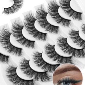 Natural Lashes Fluffy False Lashes That Look Like Extensions 3D Faux Mink Eyelashes 7 Pairs Cat Eye Fake Lashes Pack X23 Sexy False Eyelashes