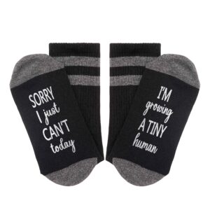 grace yonks sorry i just can't today socks,mom gift socks,pregnancy gift,new mom gift,mom gift,pregnancy gift for mom to be,baby shower. (i'm growing a tiny human (gy050), cotton)