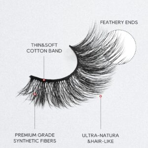 Natural Lashes Fluffy False Lashes That Look Like Extensions 3D Faux Mink Eyelashes 7 Pairs Cat Eye Fake Lashes Pack X23 Sexy False Eyelashes