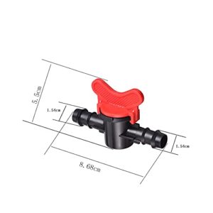 Rayurain 15pieces Plastic Lateral in Line Barbed Shut Off Valve for Dripperline 16mm (fit I.D. 0.510"–0.590")